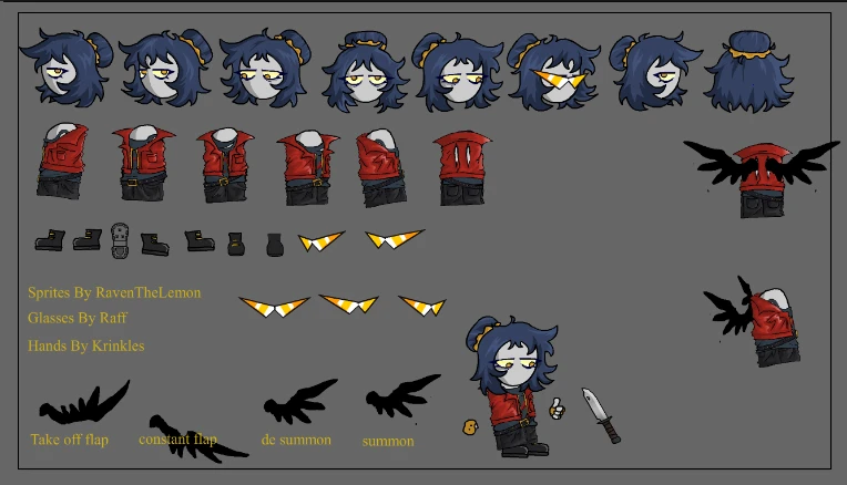 Raven OC Sprites Finished (file attached) Madness Combat - by RavenTheLemon