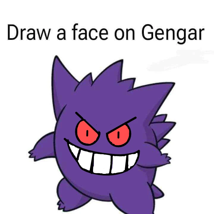 Draw a face on Gengar.