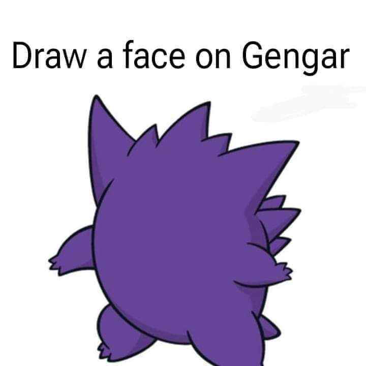 Draw a face on Gengar.