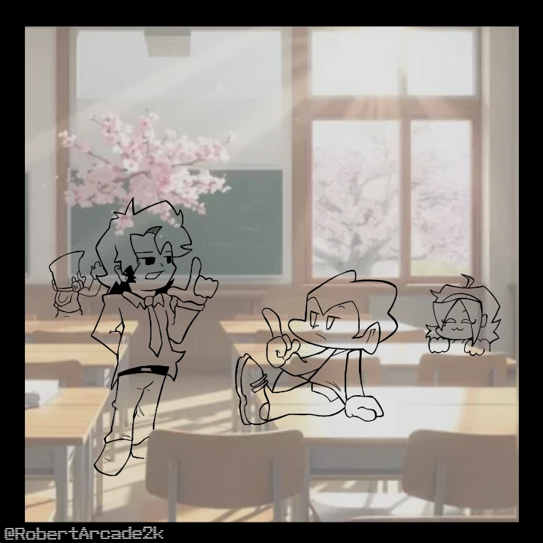 Senpai meets pico and his gang by RobertArcade1k on Newgrounds