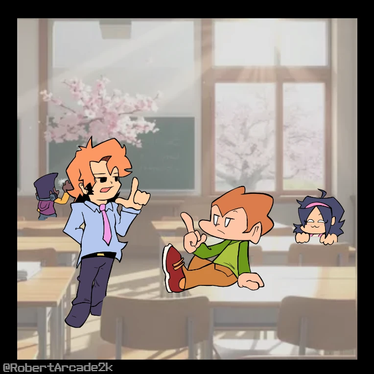 Senpai meets pico and his gang by RobertArcade1k on Newgrounds