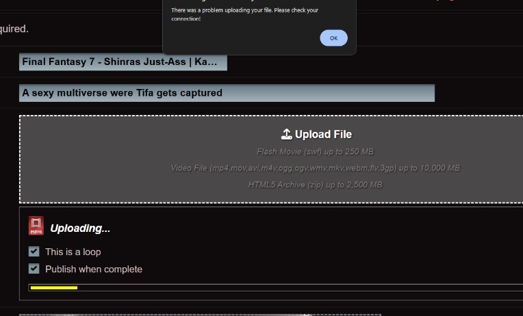 Upload fails ...consistantly - by KamaDevaSFM